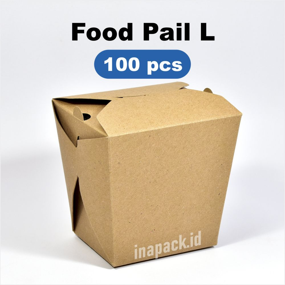 Jual Food Pail L Laminasi 100 pcs, Kemasan Rice Box, Foodpail Kraft ...