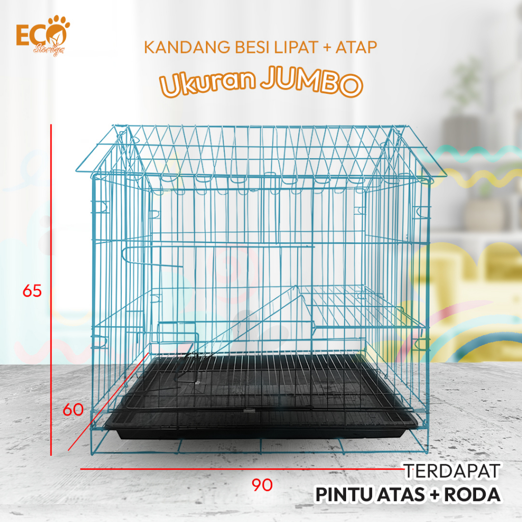 Jual Kandang Besi Lipat Kucing Anjing Kelinci Ayam Model Atap Rumah ...
