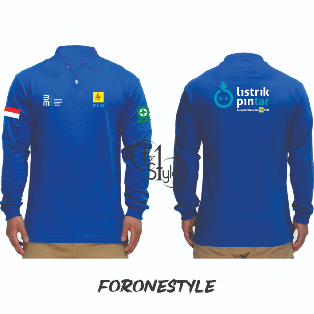 Jual KAOS KERAH panjang PLN BUMN Listrik Pintar - BAJU kerah mode ...
