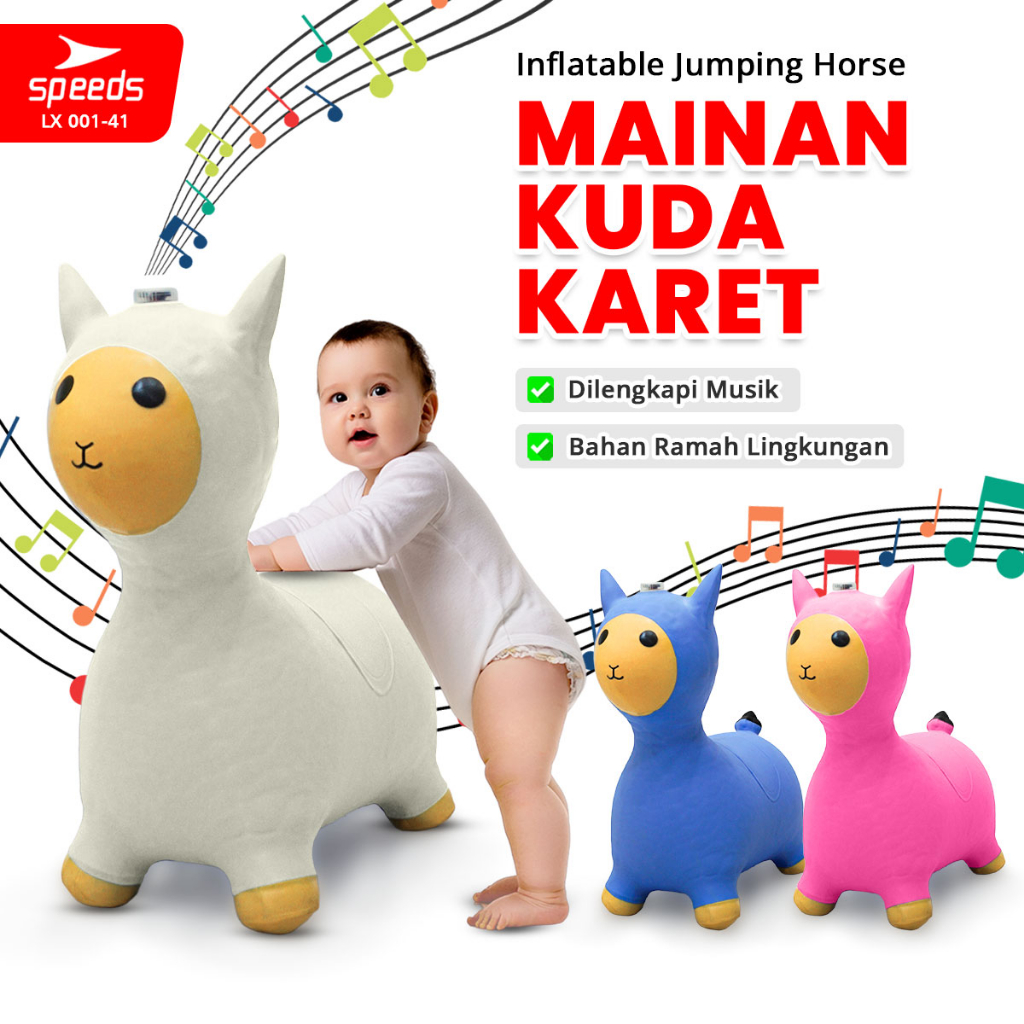 Jual SPEEDS Jumping Animal Kuda Kudaan Karet Tebal Musik Mainan Anak ...