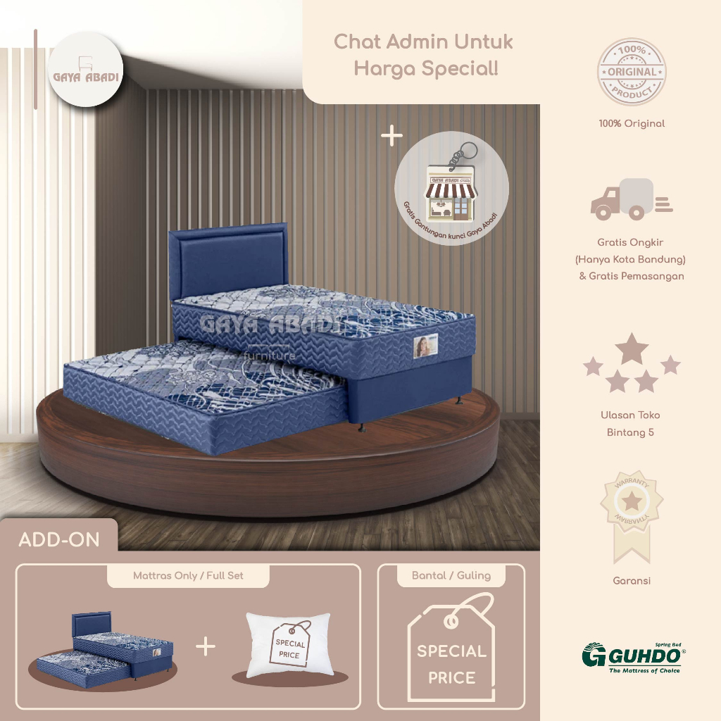 Jual Springbed Guhdo 2 in 1 Standard / Kasur sorong 2 in 1 Guhdo - Guhdo Springbed | Shopee ...