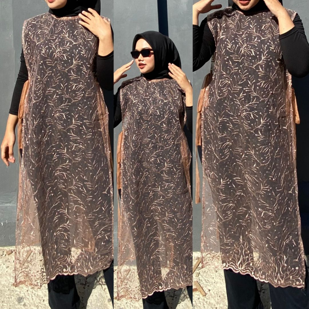 Jual Aira Outer Brukat lace jumbo / outer tile LD 120cm / outer panjang ...