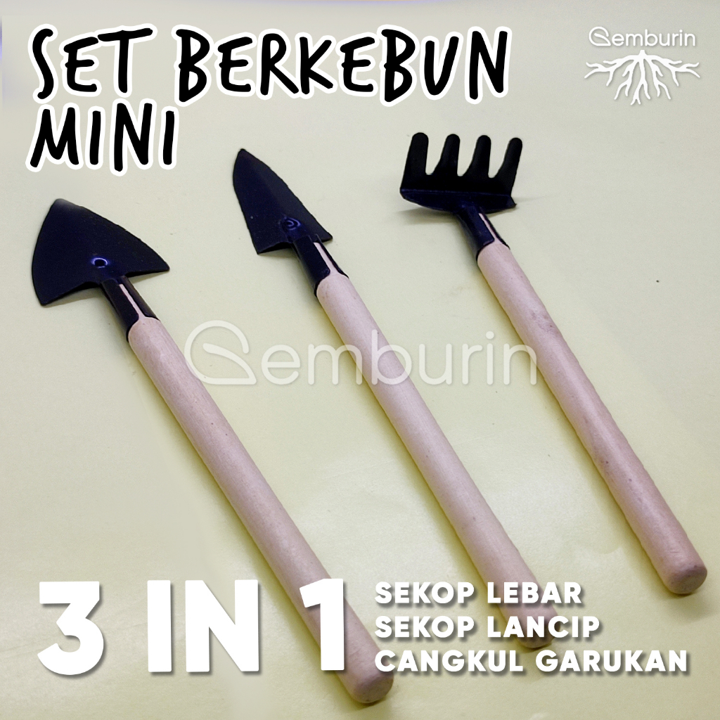 Jual Set Alat Berkebun MINI 3 IN 1 / Tool Garden Kecil / Sekop Cangkul ...