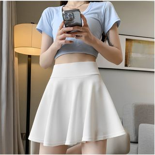 Jual Rok Mini Short Flare Korean Style Rok Wanita Pendek RoK mini Senam ...