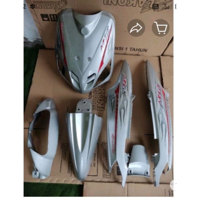 Jual 0PROMO TERMURAH Cover body halus Mio sporty warna silver full body ...