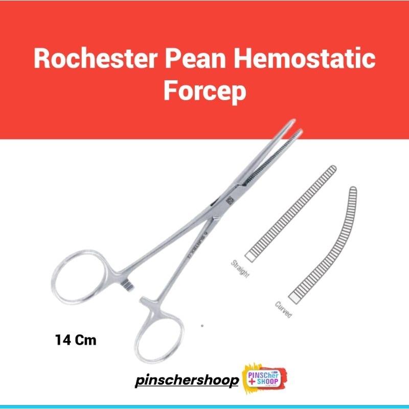 Jual Gunting Klem Arteri Rochester Pean Forcep Bengkok/ Lurus 14 Cm ...