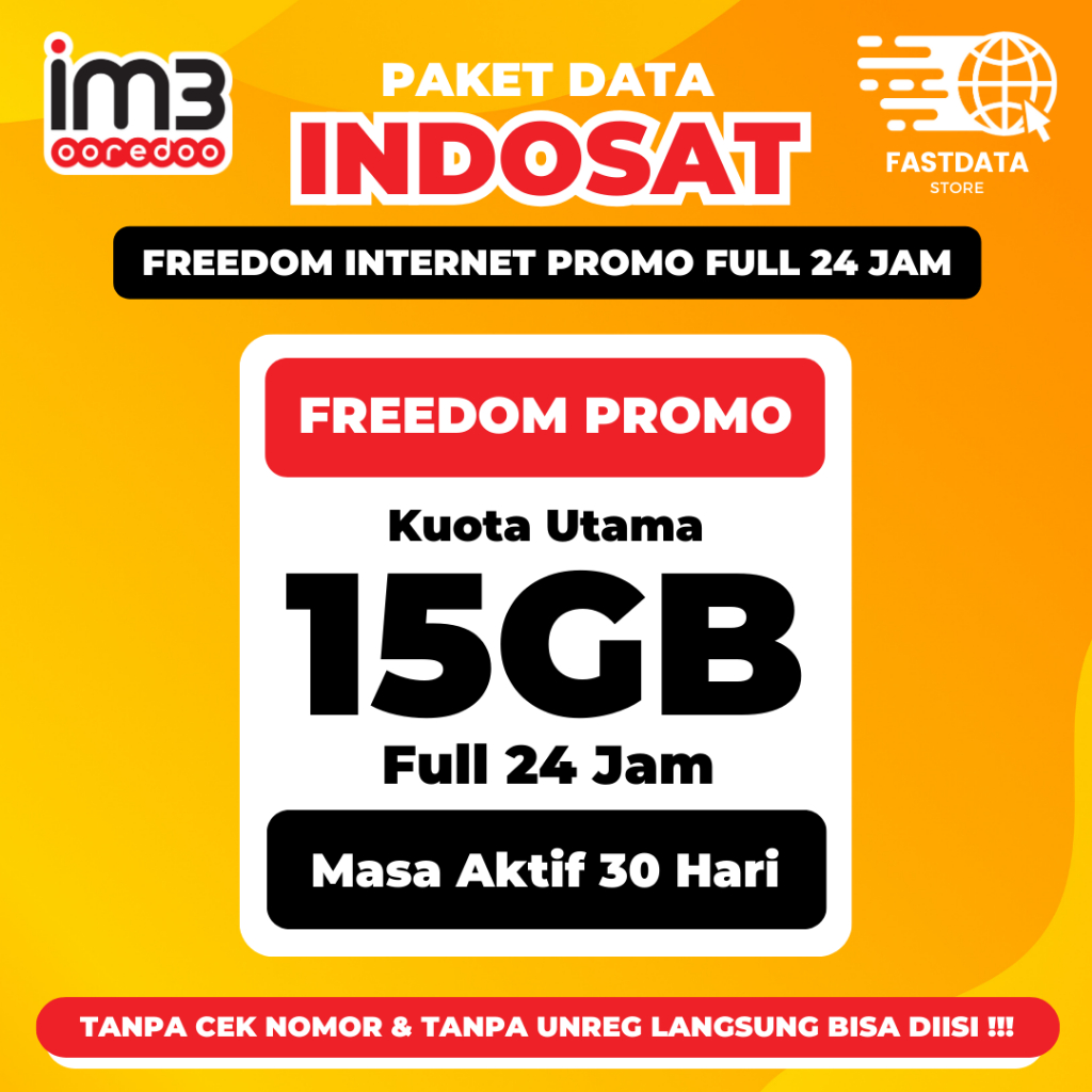 Jual PAKET DATA INDOSAT FREEDOM INTERNET PROMO FULL 24 JAM SUPER MURAH ...
