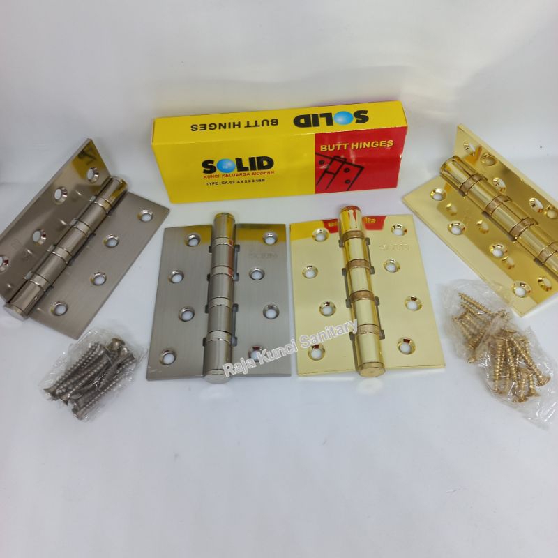 Jual Engsel Pintu SOLID EK 02 _ 4" × 3" x 3 mm x 4BB/Engsel Solid 4 ...