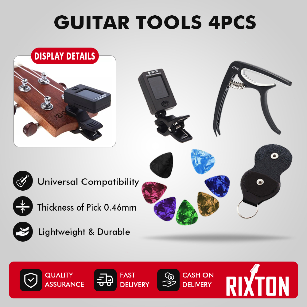 Jual Rixton Guitar Tool 4 Pcs Set Alat Kit Tuner Gitar + Capo + Tas ...