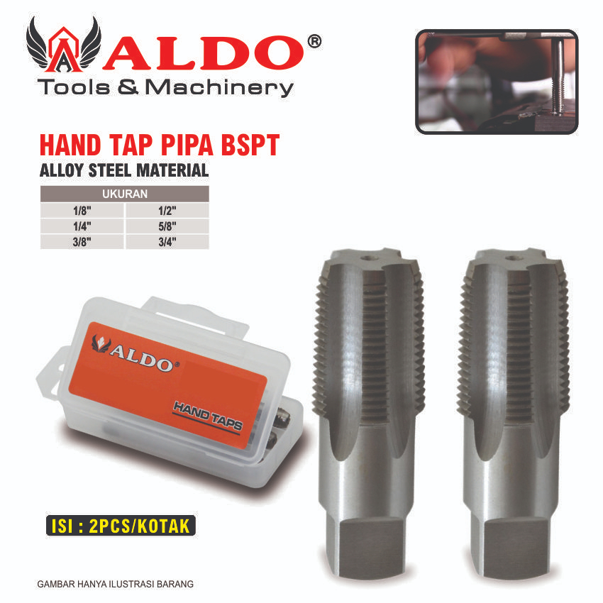Jual HAND TAP PIPA BSPT / ALAT PEMBUAT / PELUBANG DRAT ULIR MERK ALDO ...