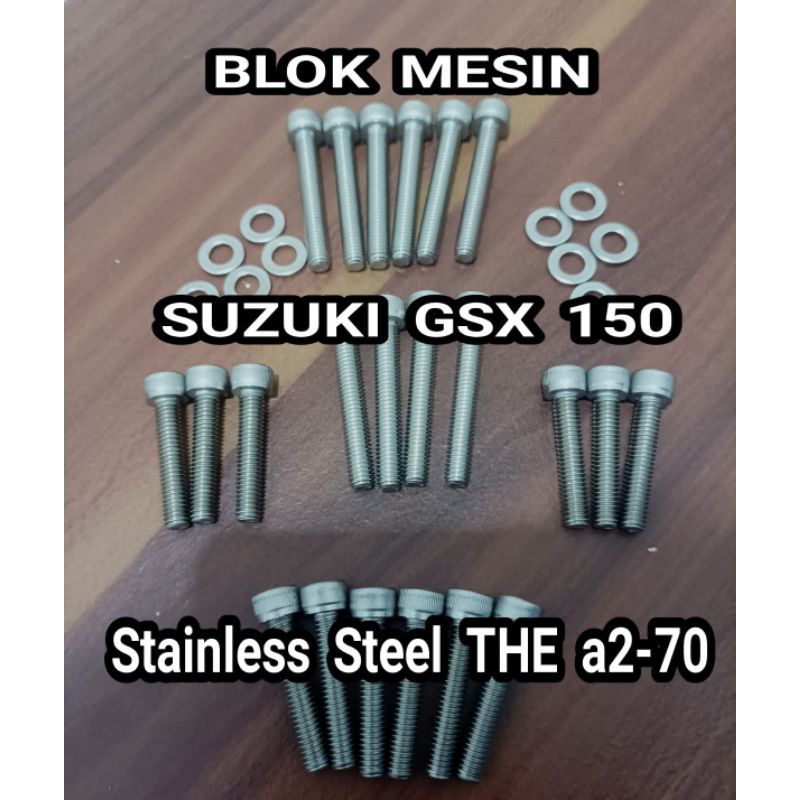 Jual Baut Block Mesin Blok Set Bak Kopling Original Gsx 150 L Stainless | Shopee Indonesia