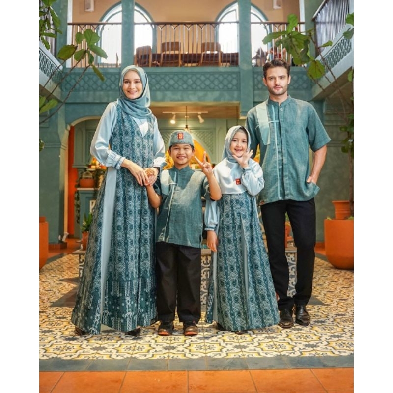 Jual Sarimbit Torino Series Teal Blue - KeKe (Koko dewasa dan anak ...