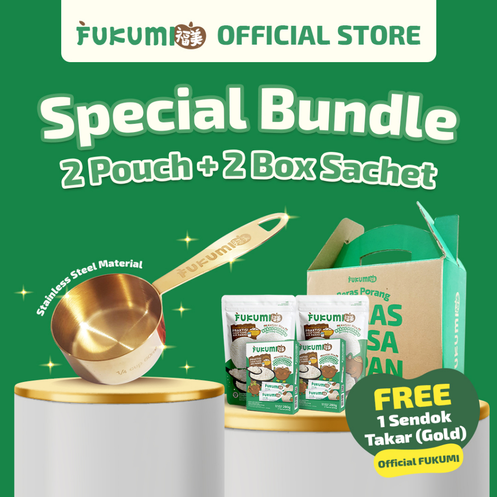 Jual FUKUMI Special Bundle - 2 Pouch & 2 Box Sachet Beras Porang Free ...