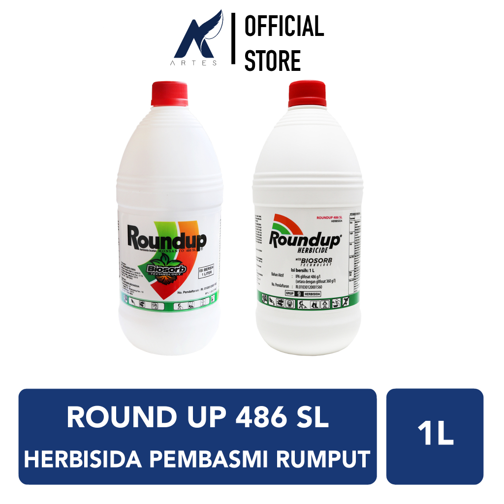 Jual ROUNDUP ROUND UP 486 SL 486SL With Biosorb Bio Sorb Herbisida Obat ...