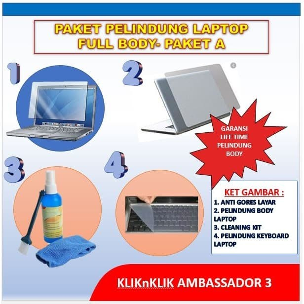 Jual PROMO BUNDLING PAKET ANTIGORES LAYAR DAN LAMINATING BODY LAPTOP ...