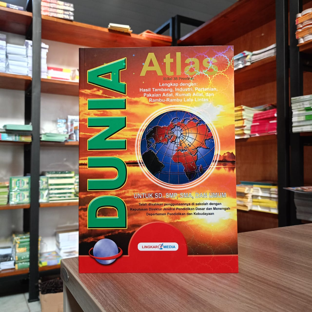 Jual Atlas Dunia Lengkap Edisi 38 Provinsi Ukuran A4 Besar (LM ...
