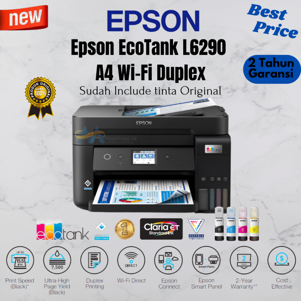 Jual Epson EcoTank L6290 A4 Wi-Fi Duplex All-in-One Ink Tank Printer ...