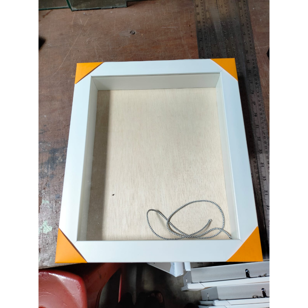 Jual frame Uk 25x30 3cm minimalis putih box 3 cm | Shopee Indonesia