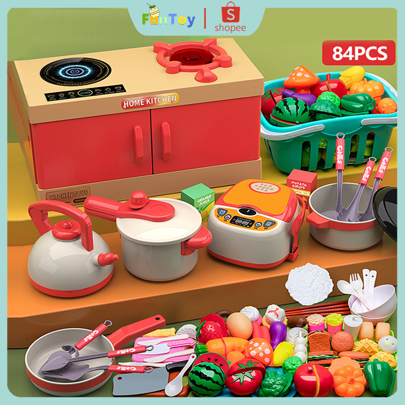 Jual FUNTOY 33/56/84 PCS Cooking Set Mainan Dapur Mainan Potong Buah ...