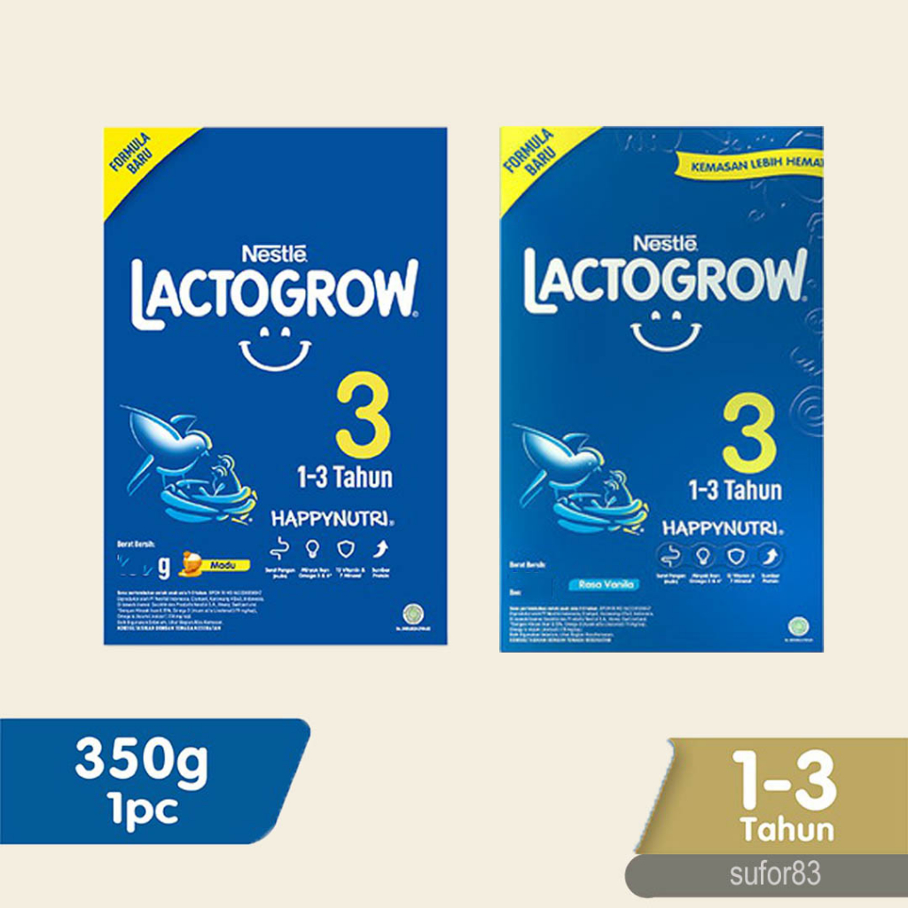 Jual Nestlé LACTOGROW 3 Happynutri Vanilla Madu 350gr Susu Pertumbuhan ...
