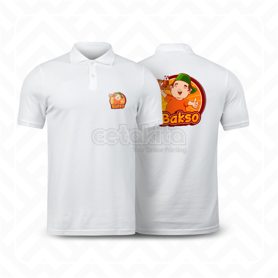 Jual Cetak Baju Polo Putih DTF Sablon Custom | Shopee Indonesia