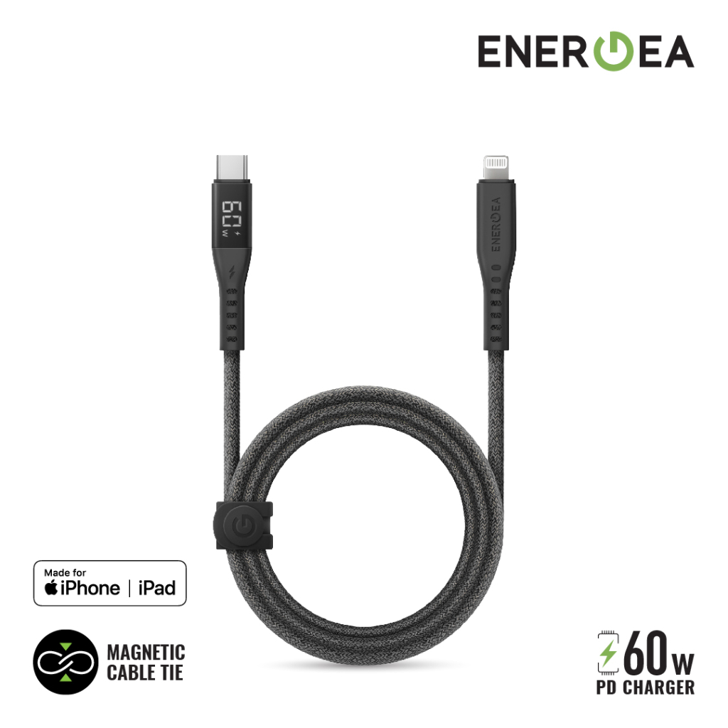 Jual Sync Charge Cable MFI 60W USB-C to Lightning 8P Energea Flow ...