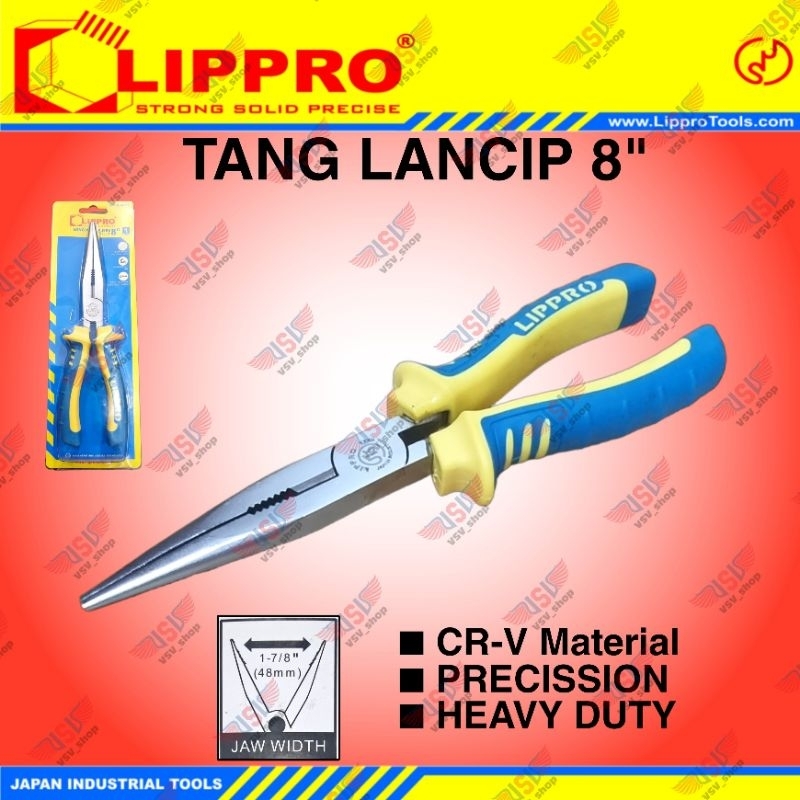 Jual Lippro long nose plier 8" Tang lancip 8" lippro satin | Shopee ...