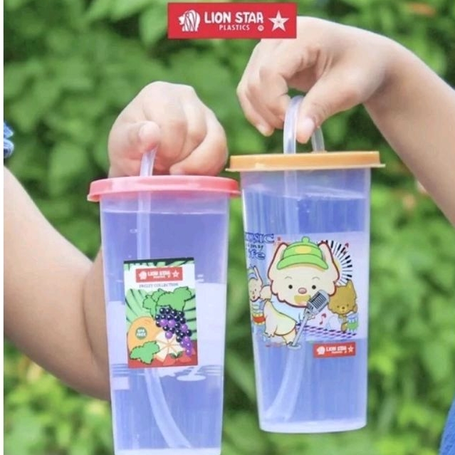 Jual Lion Star Gelas Cup With Straw - Gelas Minum Sedotan Ukuran 280ml ...