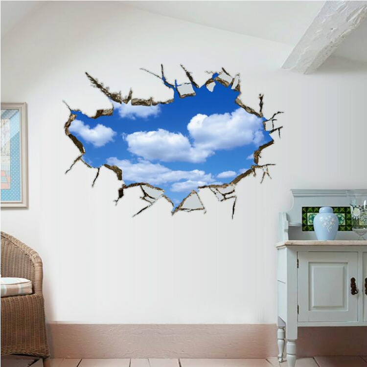 Jual RELIZA WALL STICKER BLUE SKY AND WHITE CLOUDS AWAN 2D 3D ANGKASA ...
