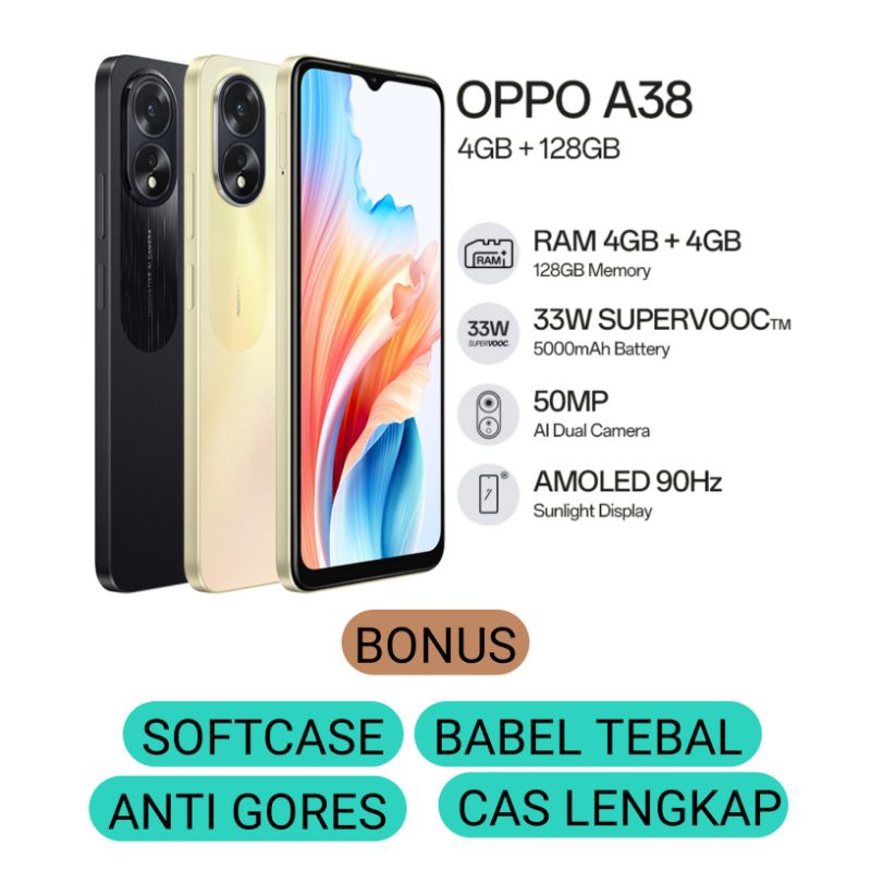 Jual OPPO A38 RAM 8 4+4/123 (GARANSI RESMI) | Shopee Indonesia