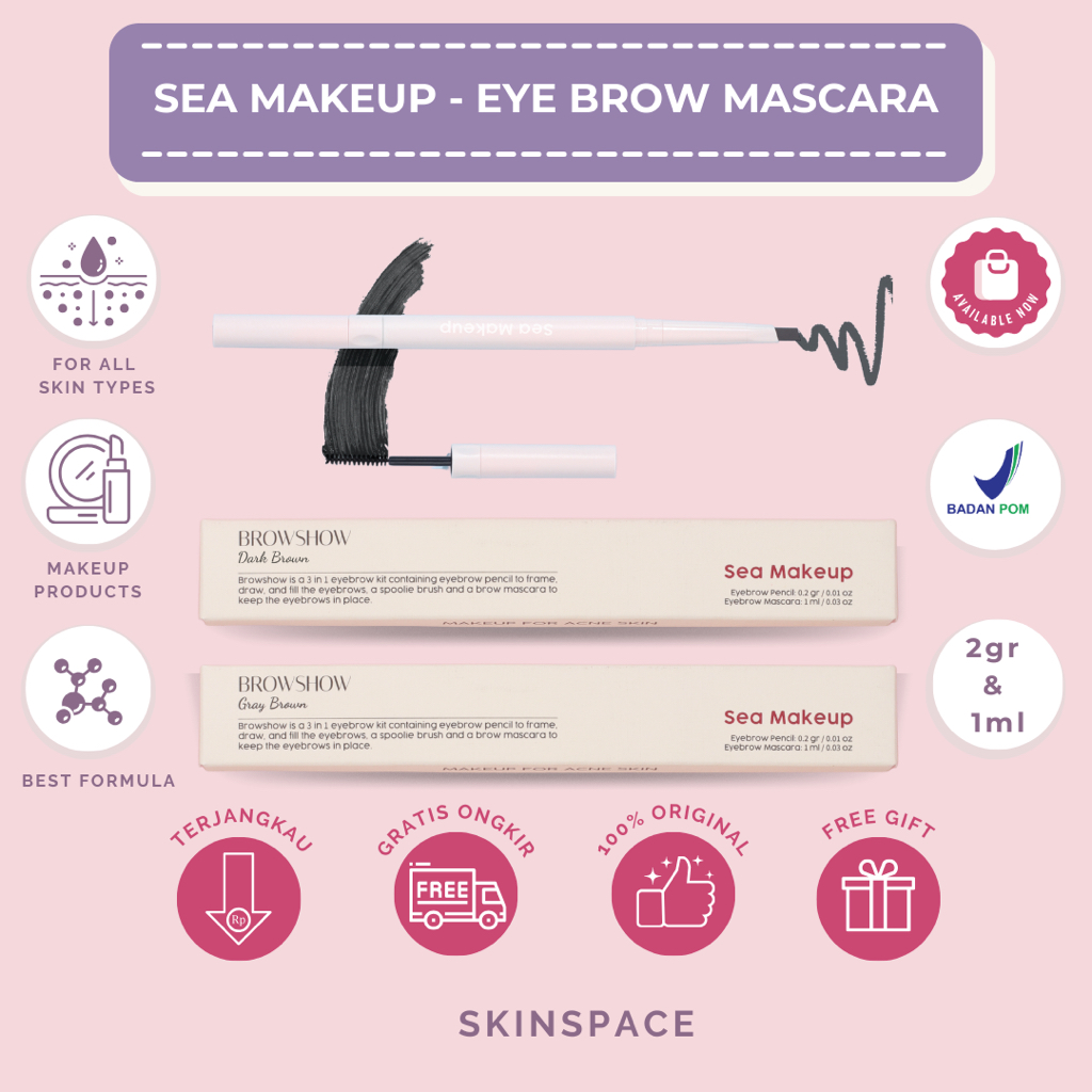 Jual SEA MAKEUP Browshow Eyebrow Trio Kit 3in1 Mascara [GARANSI ...