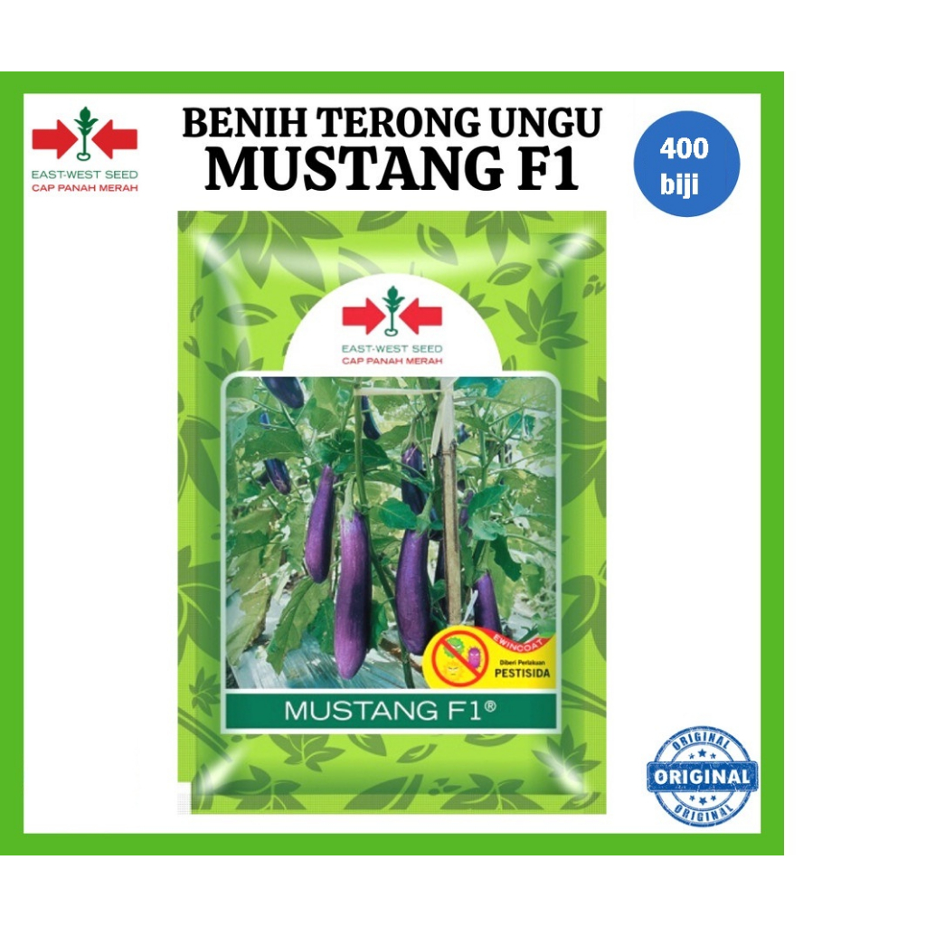Jual Benih Terong Ungu Mustang F1 400 biji cap Panah Merah, original pack | Shopee Indonesia