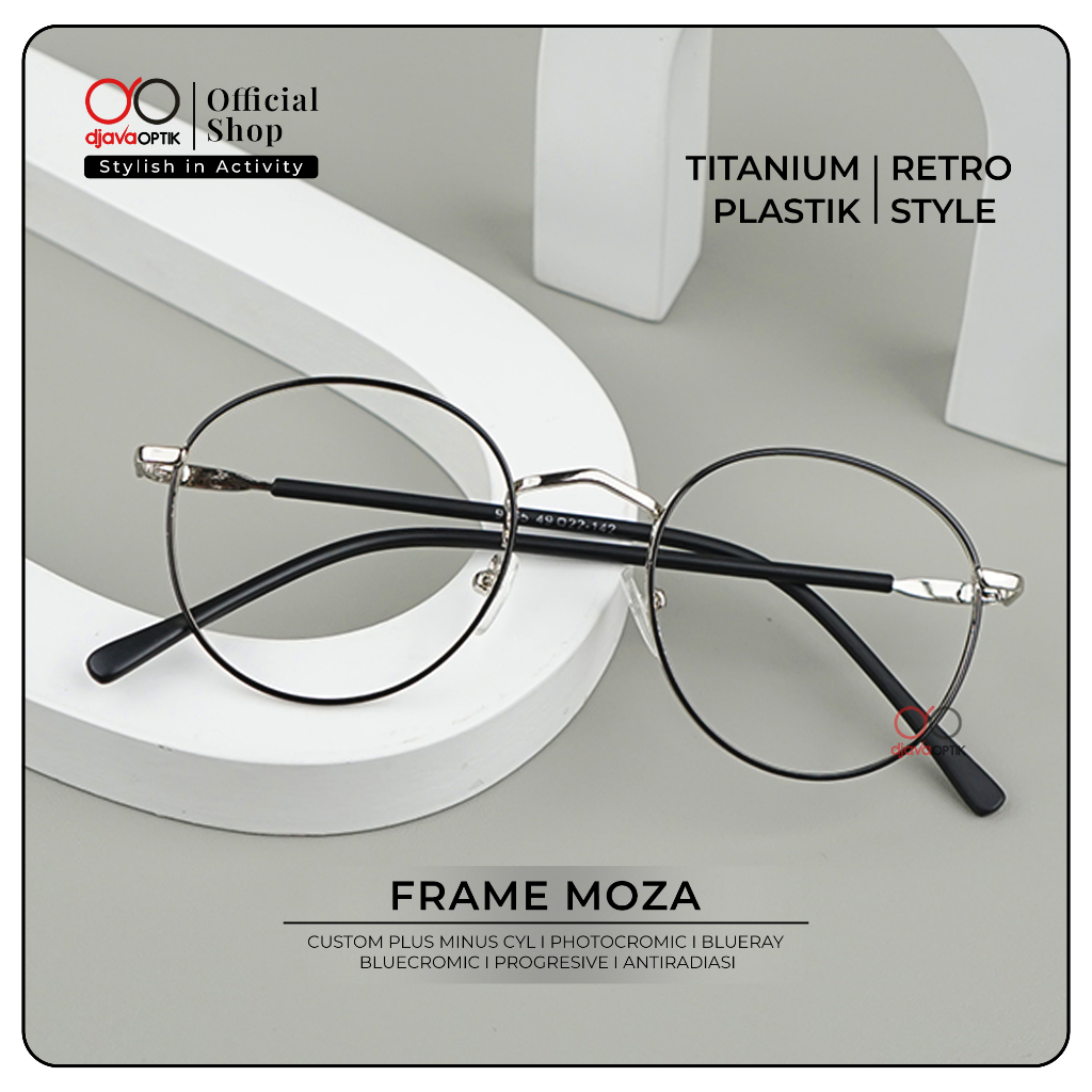 Jual DJAVA OPTIK - Frame Moza - Kacamata Photocromic Bulat Model Retro | Shopee Indonesia