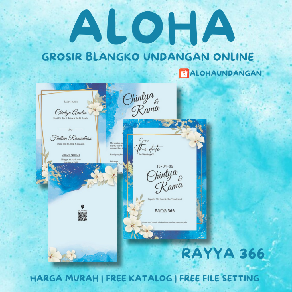 Jual BLANGKO UNDANGAN NIKAH MURAH RAYYA 366 | Aloha Undangan | Shopee ...