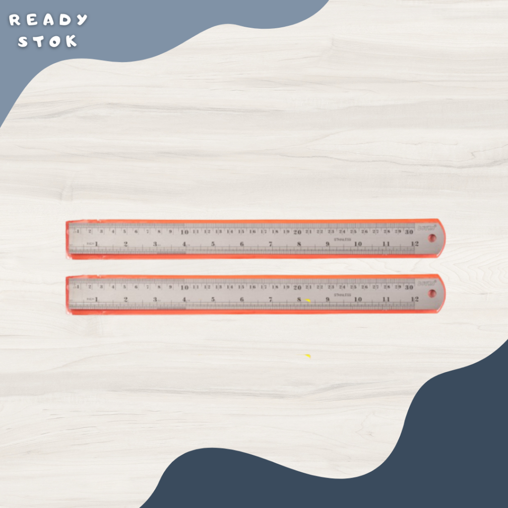 Jual PENGGARIS BESI 30CM / RULER (STAINLESS STEEL) 30 CM JOYKO | Shopee Indonesia
