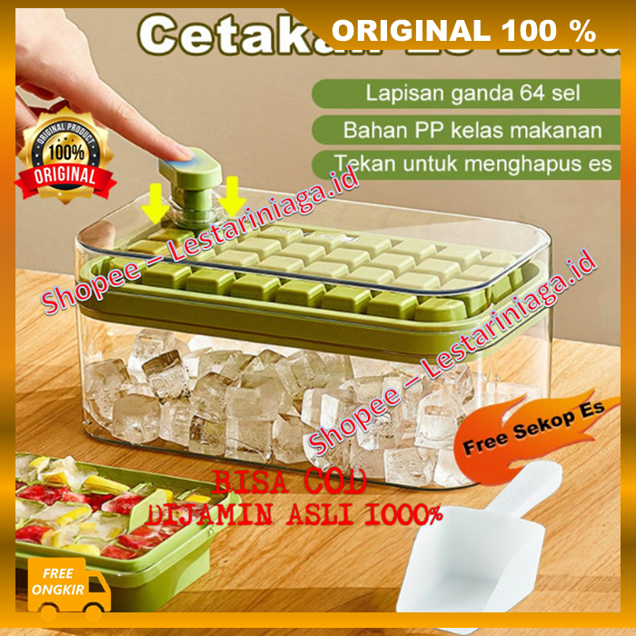 Jual Container Ice Cube Wadah Membuat Es Batu Modern Cetakan Es Batu 32 ...