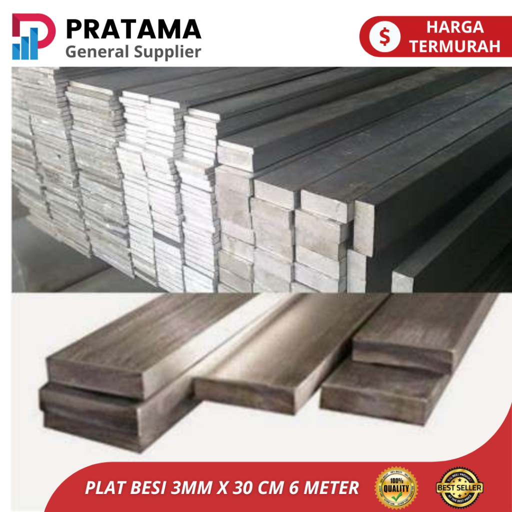 Jual Plat besi Strip 3mm X 30cm Panjang 6 Meter | surabaya | Shopee ...