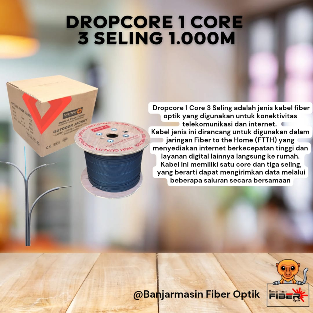 Jual Kabel fiber optik dropcore 1 core falcom | Shopee Indonesia