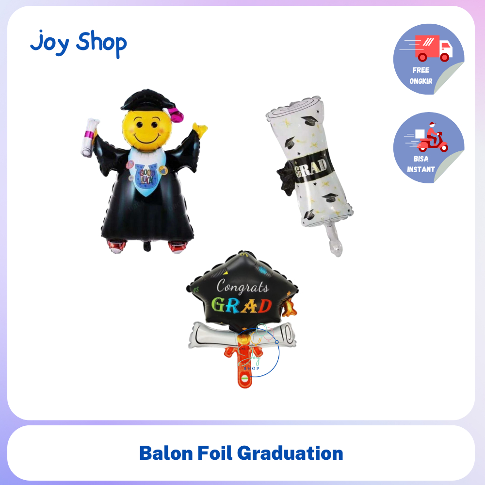 Jual Balon foil mini wisuda / graduation balloon / balon topi toga ...