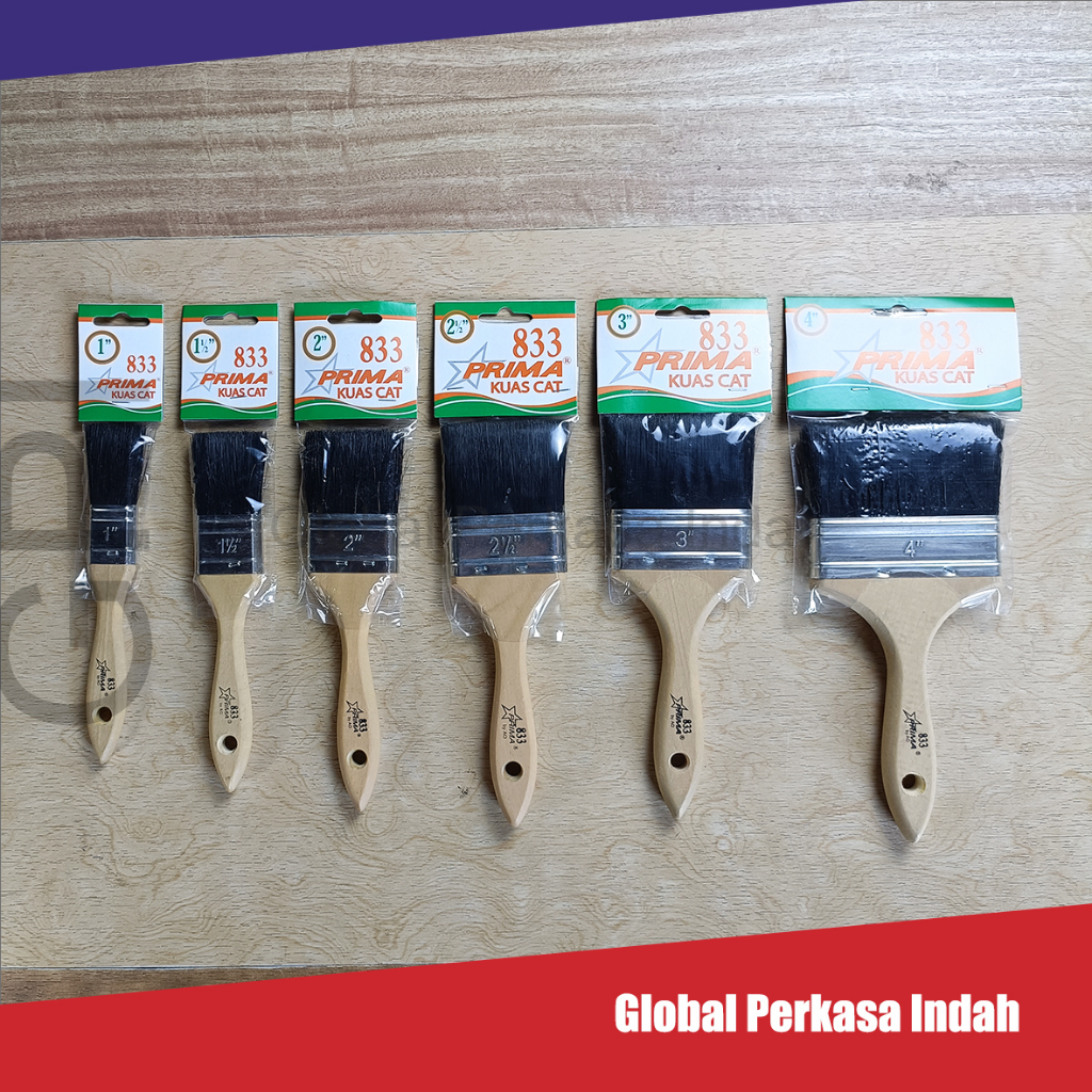 Jual PRIMA Kuas Cat 833 Bulu Hitam 1,5" 2" 2,5" 3" 4" 5" | Shopee Indonesia