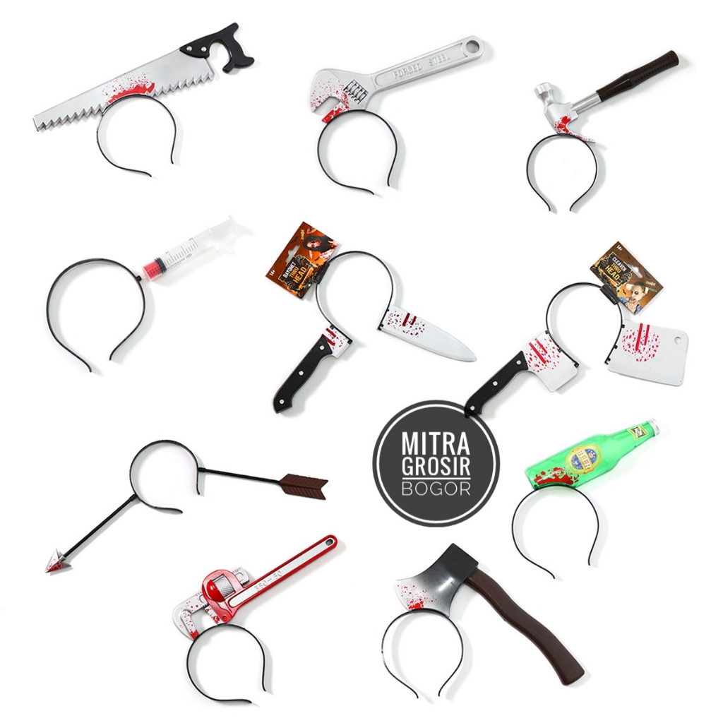 Jual Bando Halloween pisau prank paku aksesoris rambut seram tancap ...