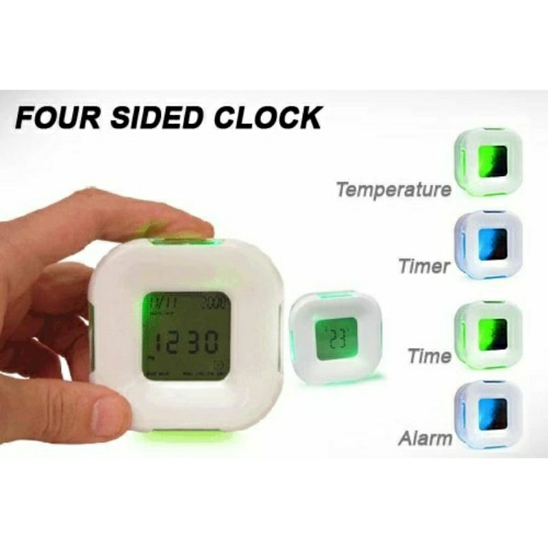 Jual Jam LED digital 4 sisi,four sided digital clock, Neptune clock ...
