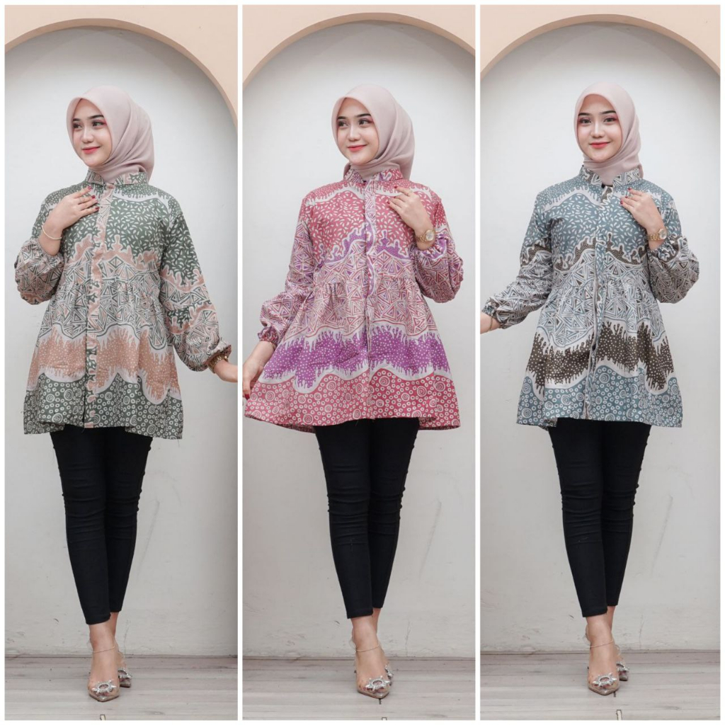 Jual Atasan Batik Wanita/Blouse Batik Lengan Balon/Batik Puffy ...