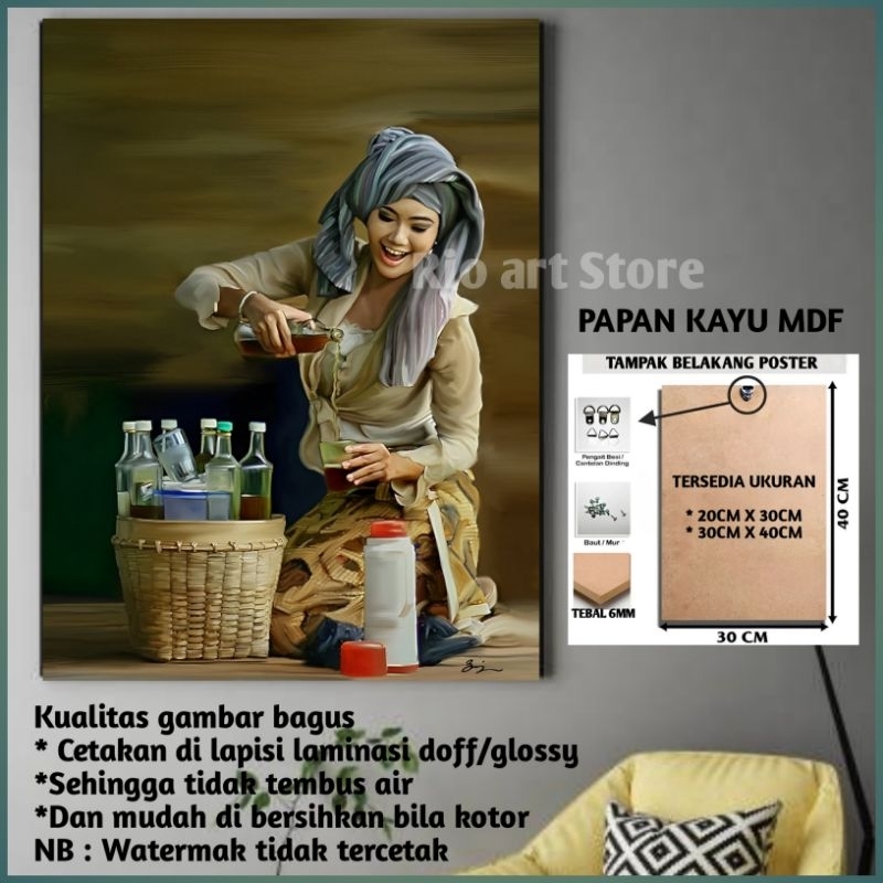 Jual Poster Tukang Jamu Gendong Hiasan Dinding dan wall dekor Rumah ...