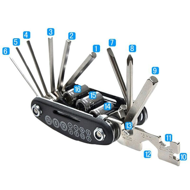 Jual Tool set Sepeda / Toolkit Sepeda / Toolkit 16 in 1 kunci L Obeng ...
