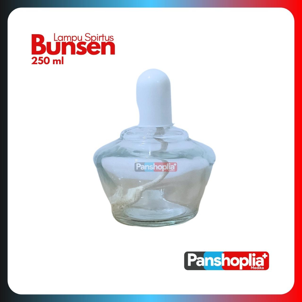 Jual Lampu Spirtus 250ml - Bunsen Kaca Tebal + Sumbu / Pembakar Bunsen ...