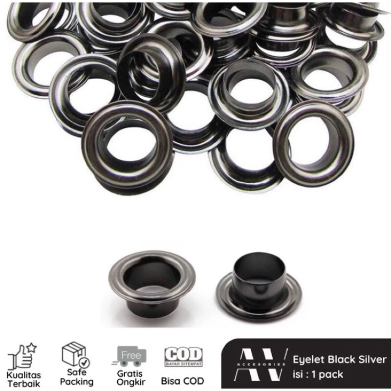 Jual AVACC Mata Ayam Itik Ring Eyelet Hitam Black Silver Spanduk Banner ...