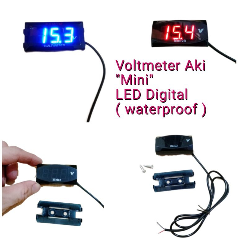 Jual Voltmeter Aki Motor Slim/voltmeter mini digital/voltmeter Aki ...