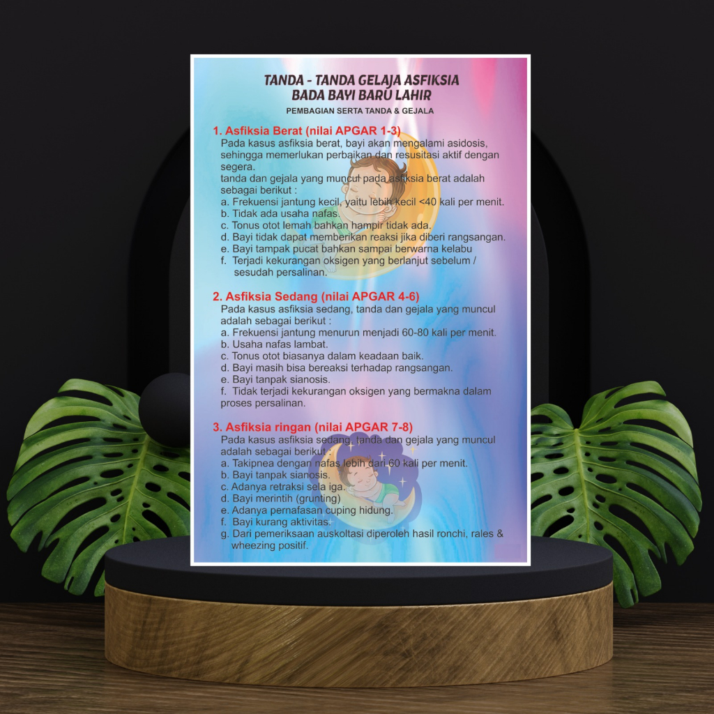 Jual Poster kesehatan Tanda Tanda Gejala Asfiksia Pada Bayi Baru lahir ...
