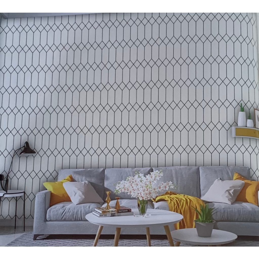 Jual Wallpaper Dinding Vinyl Motif Salur Retro Monica Collection ...